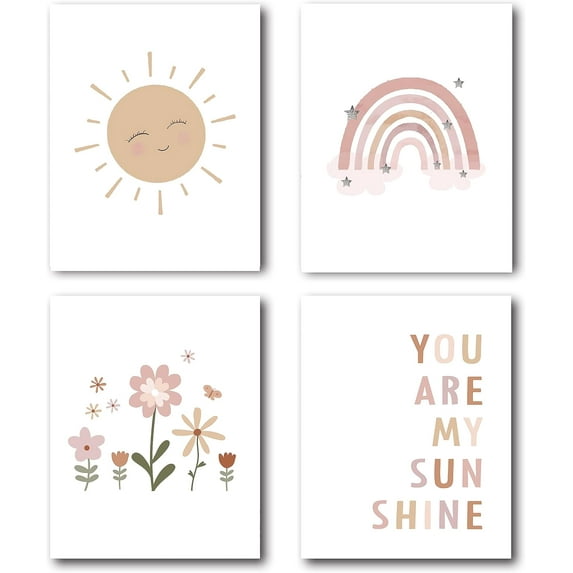 JANS.NO1 Boho Rainbow Sun Cloud Flower You Are My Sunshine Nursery ...