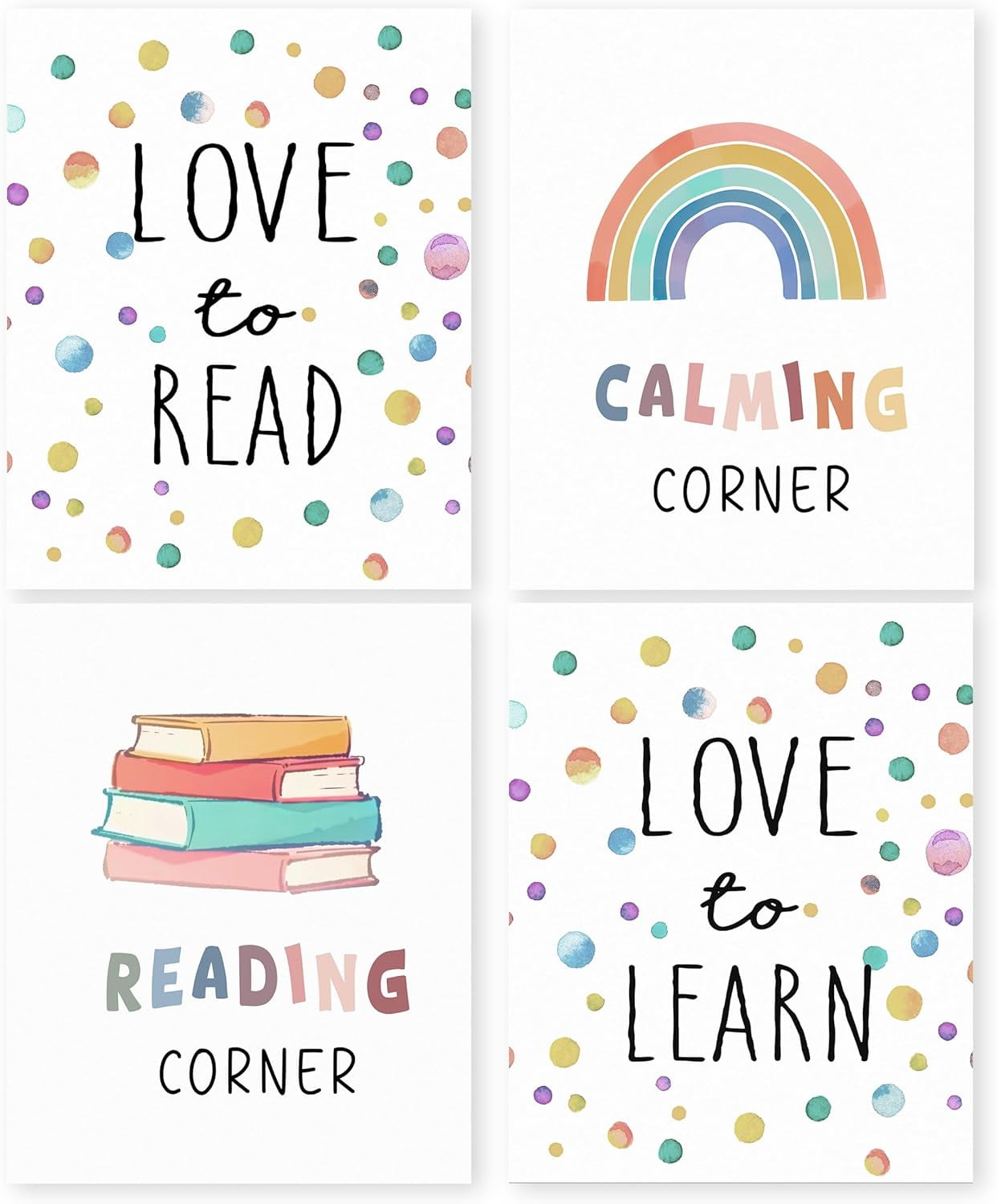 JANS.NO1 Calming Corner Classroom Wall Art Poster Prints Set of 4 ...