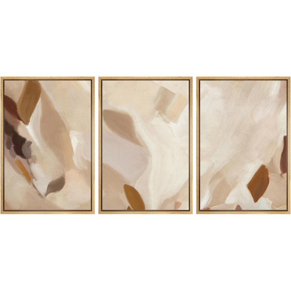 JANS.NO1 Canvas Print Wall Art Set Abstract Earthy in Deep Brown and ...