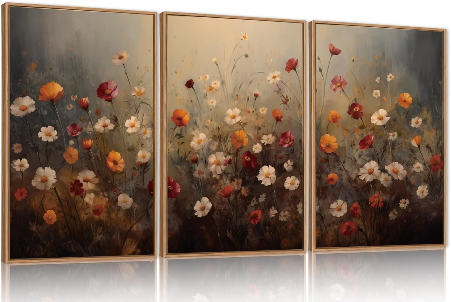 JANS.NO1 Classic Chinoiserie Canvas Wall Art Set, Blue Watercolor ...