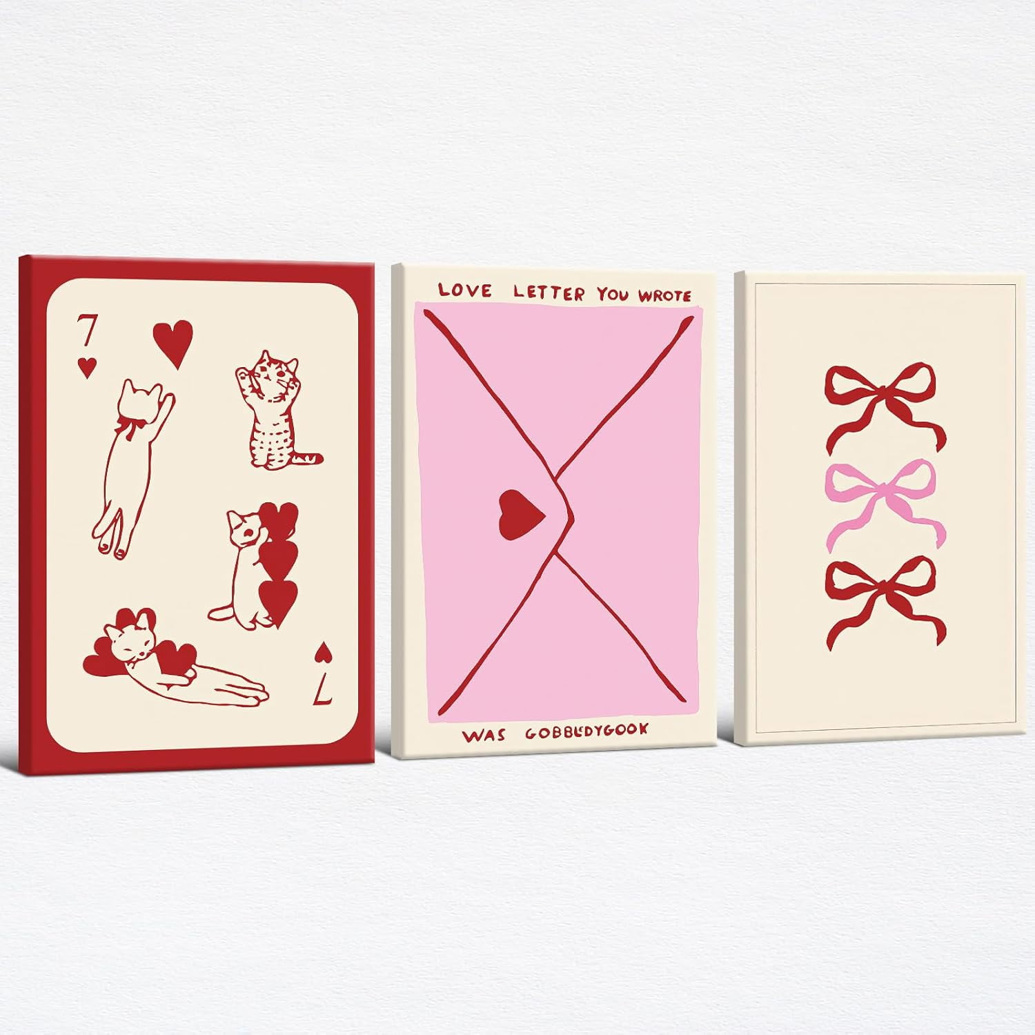 JANS.NO1 Coquette Pink Bow Poster Trendy Preppy Girly Book Canvas Wall ...