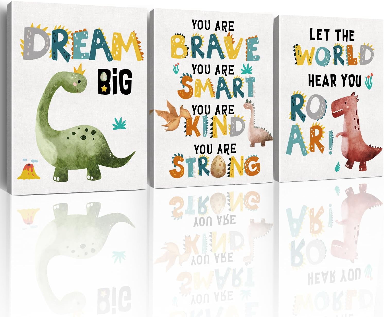 JANS.NO1 Dinosaur Room Decor: Dinosaur Wall Art for Boys' Bedroom ...