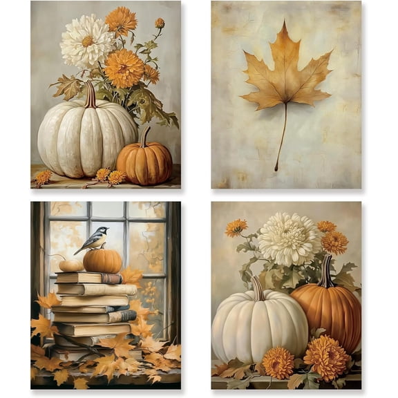 Charten Autumn Country Landscape Poster Rustic Farmhouse Wall Art, 8x12 ...