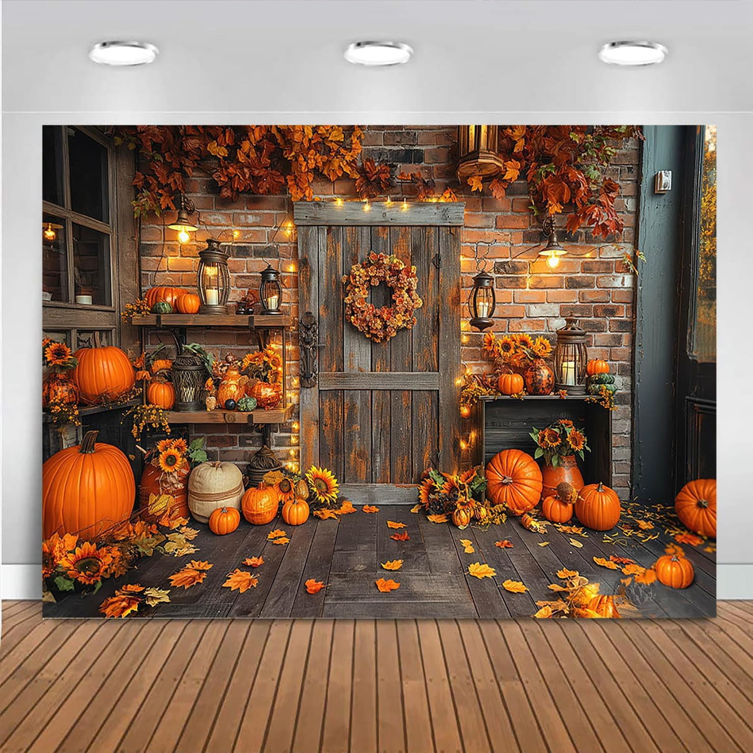 JANS.NO1 Fall Thanksgiving Photography Backdrop Autumn Pumpkin Harvest Barn Background Fall ...