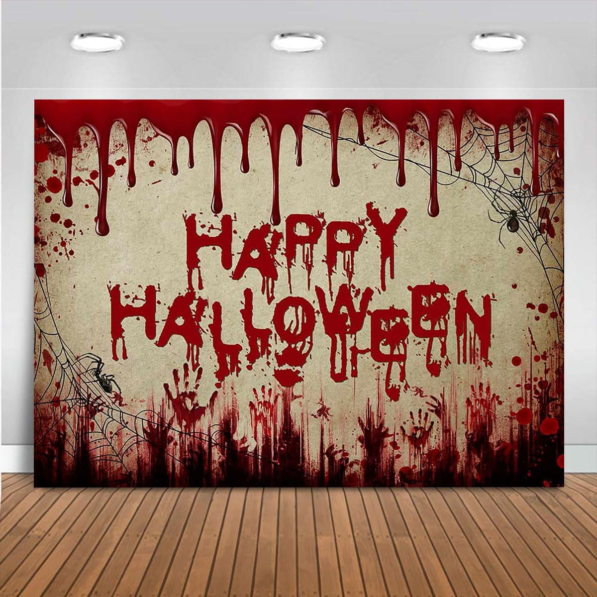 JANS.NO1 Halloween Backdrop Scary Blood Splatter Wall Photography ...
