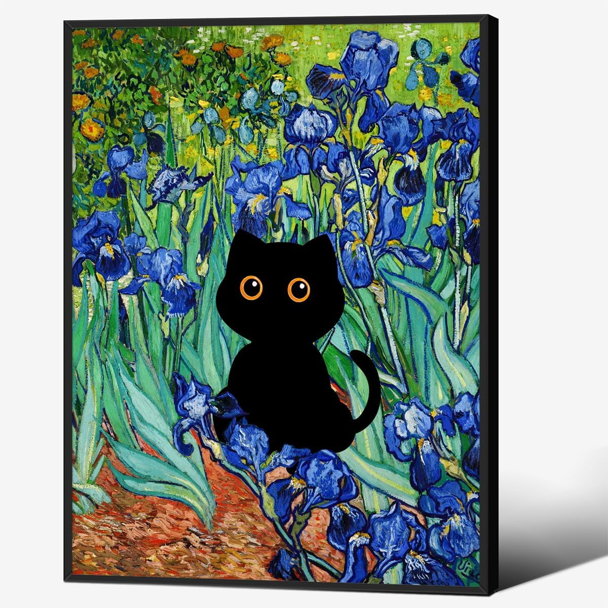 JANS.NO1 Lily Cat Poster Vintage Black Cat Wall Funny Canvas Picture ...