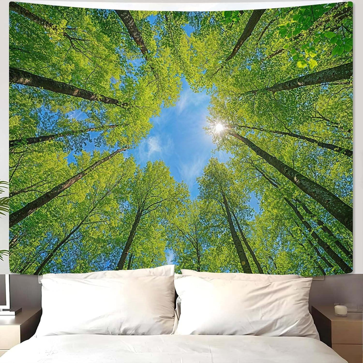 JANS.NO1 Nature Forest Mountain Tapestry Green Pine Tree Tapestry for ...