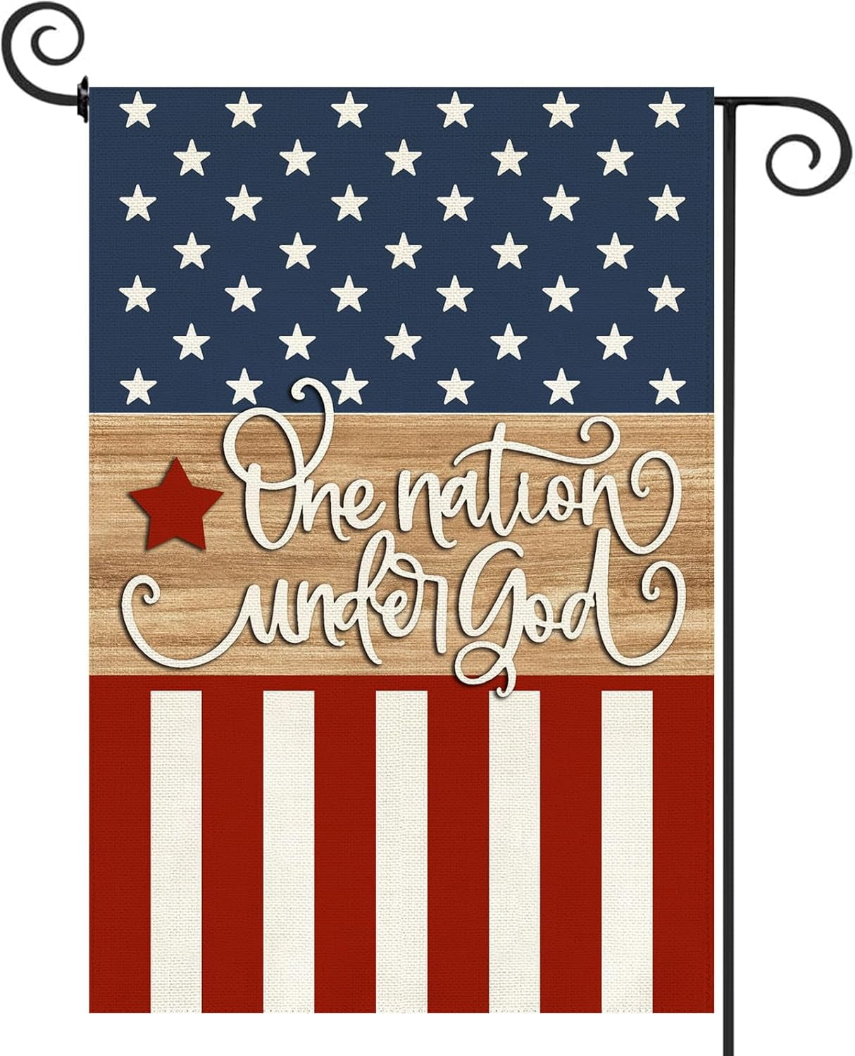 JANS.NO1 Patriotic 4th of July Garden Flag Double Sided Burlap God Bless America Stars Freedom ...