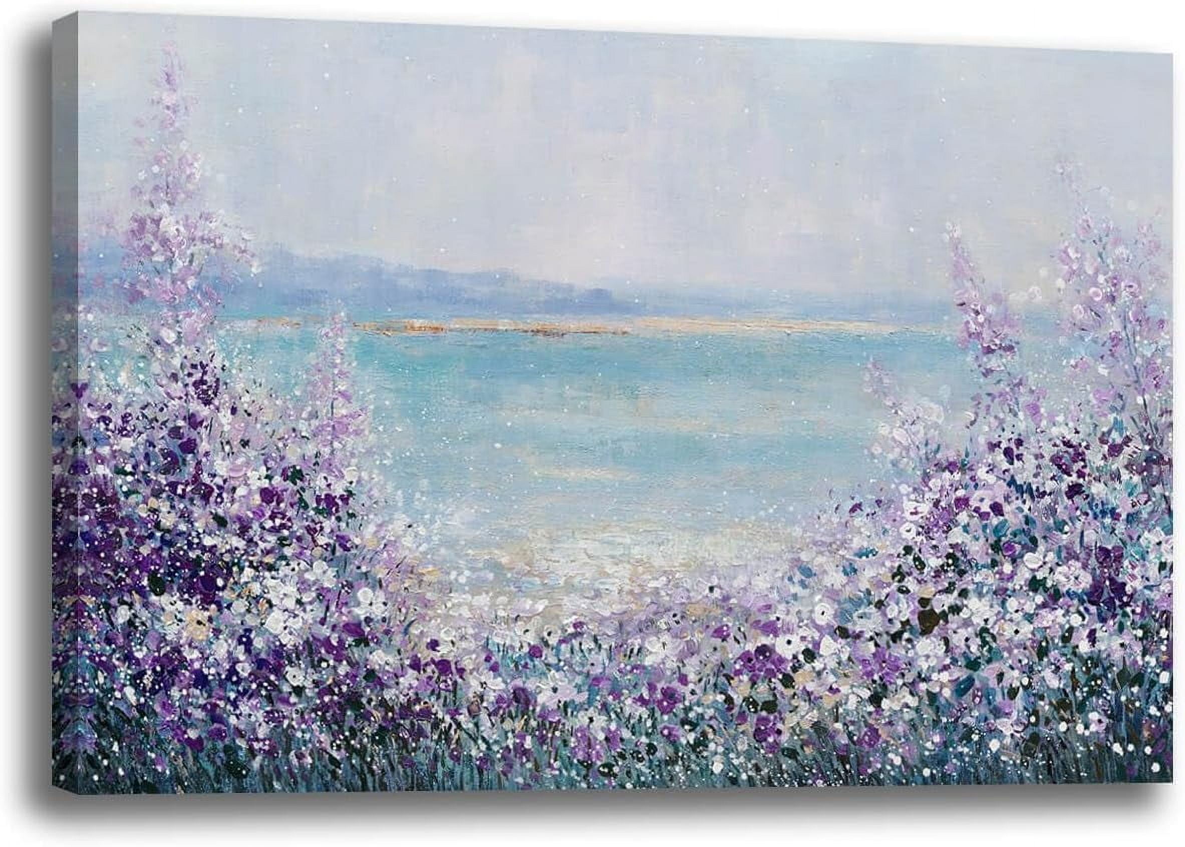 JANS.NO1 Purple Wall Art Prints Coastal Wall Decor Lavender Flower ...