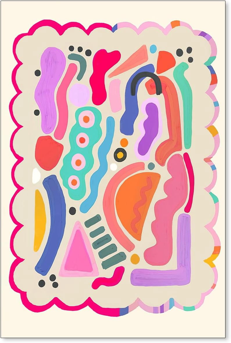 JANS.NO1 Retro Red Abstract Eye Canvas Wall Art Vintage Hippie Trippy ...