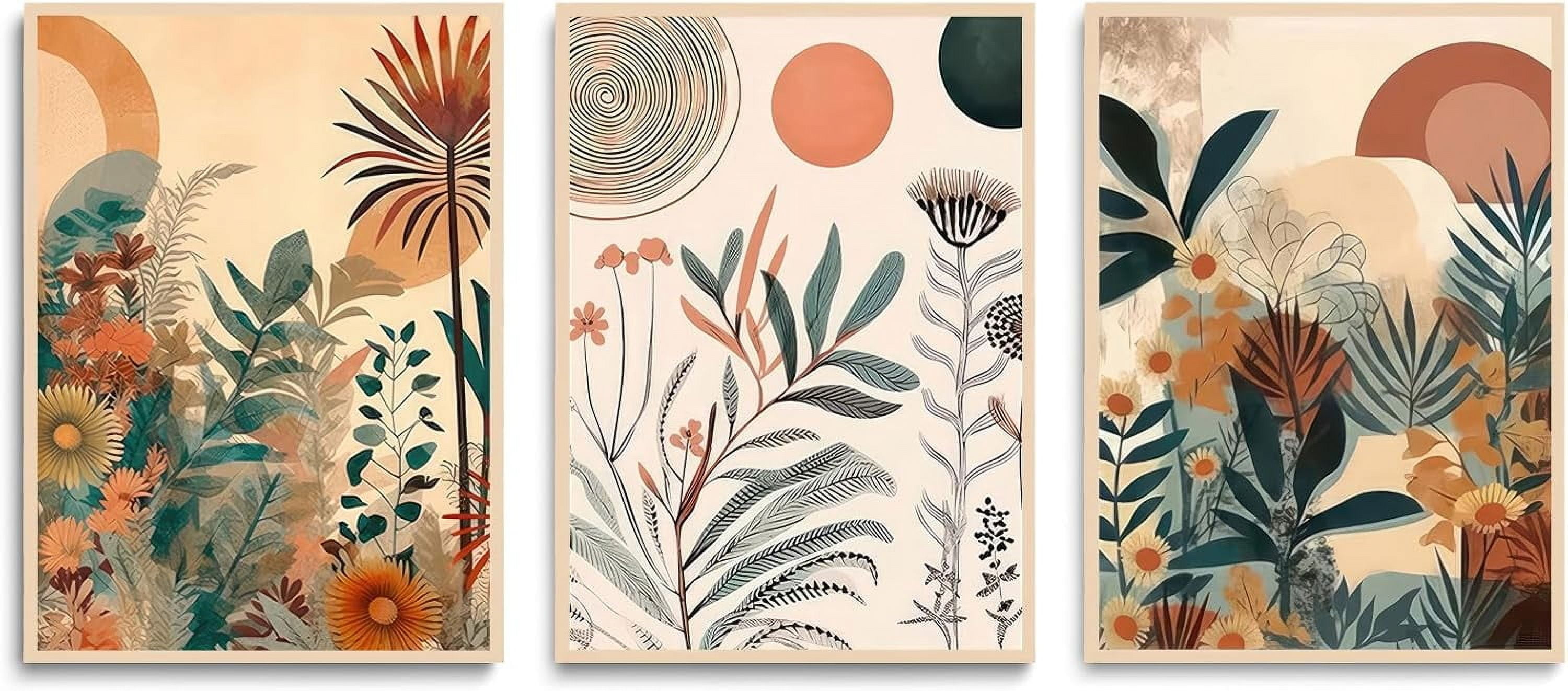JANS.NO1 Sage Green Matisse Canvas Wall Art Vintage Abstract Floral ...