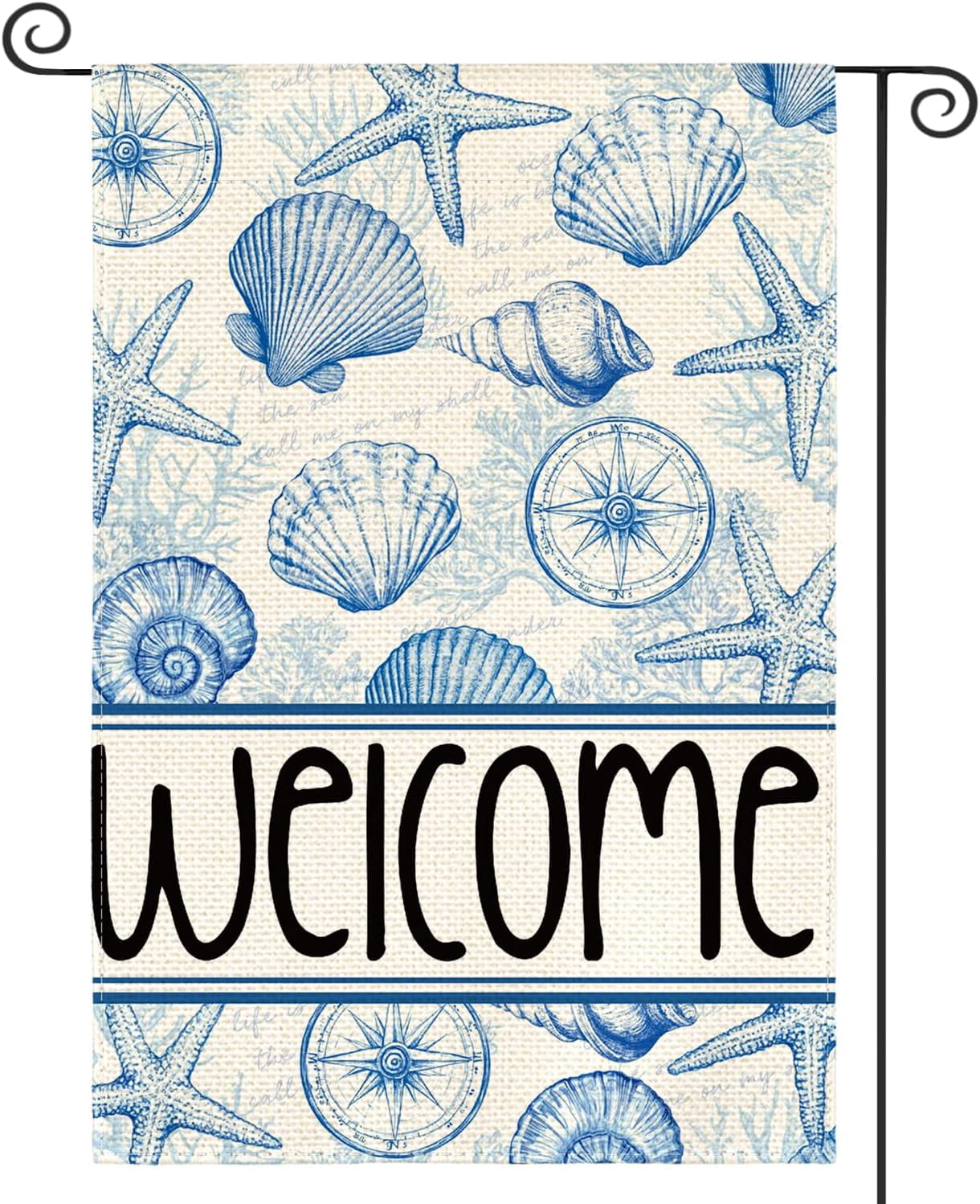 JANS.NO1 Summer Coastal Beach Garden Flag Double Sided Outside, Welcome ...