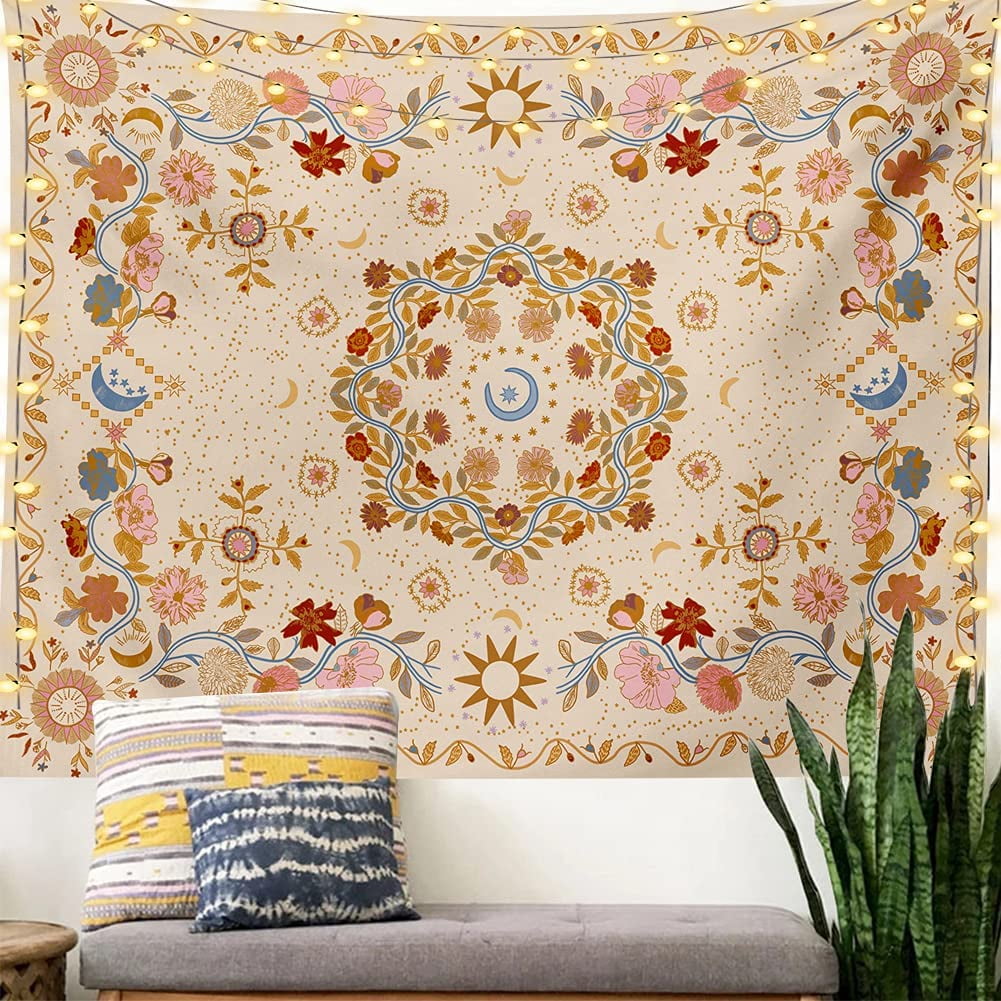 JANS.NO1 Wall Tapestry Bohemian - Floral Vine Wall Hanging Celestial ...