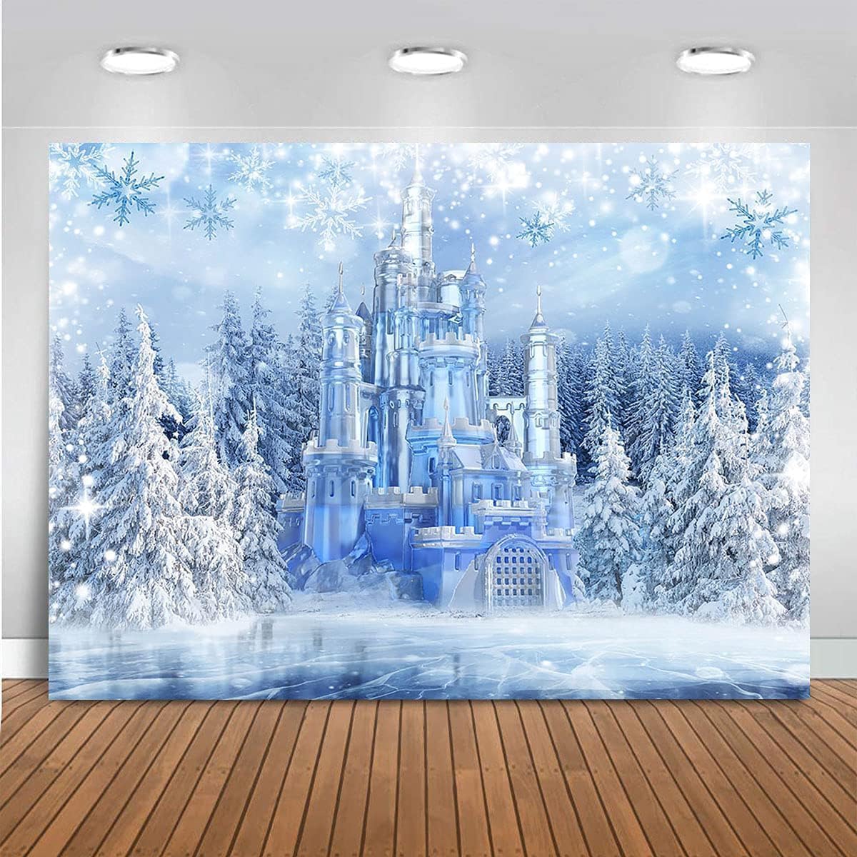 JANS.NO1 Winter Wonderland Backdrop Ice Castle Snowflake Photography ...