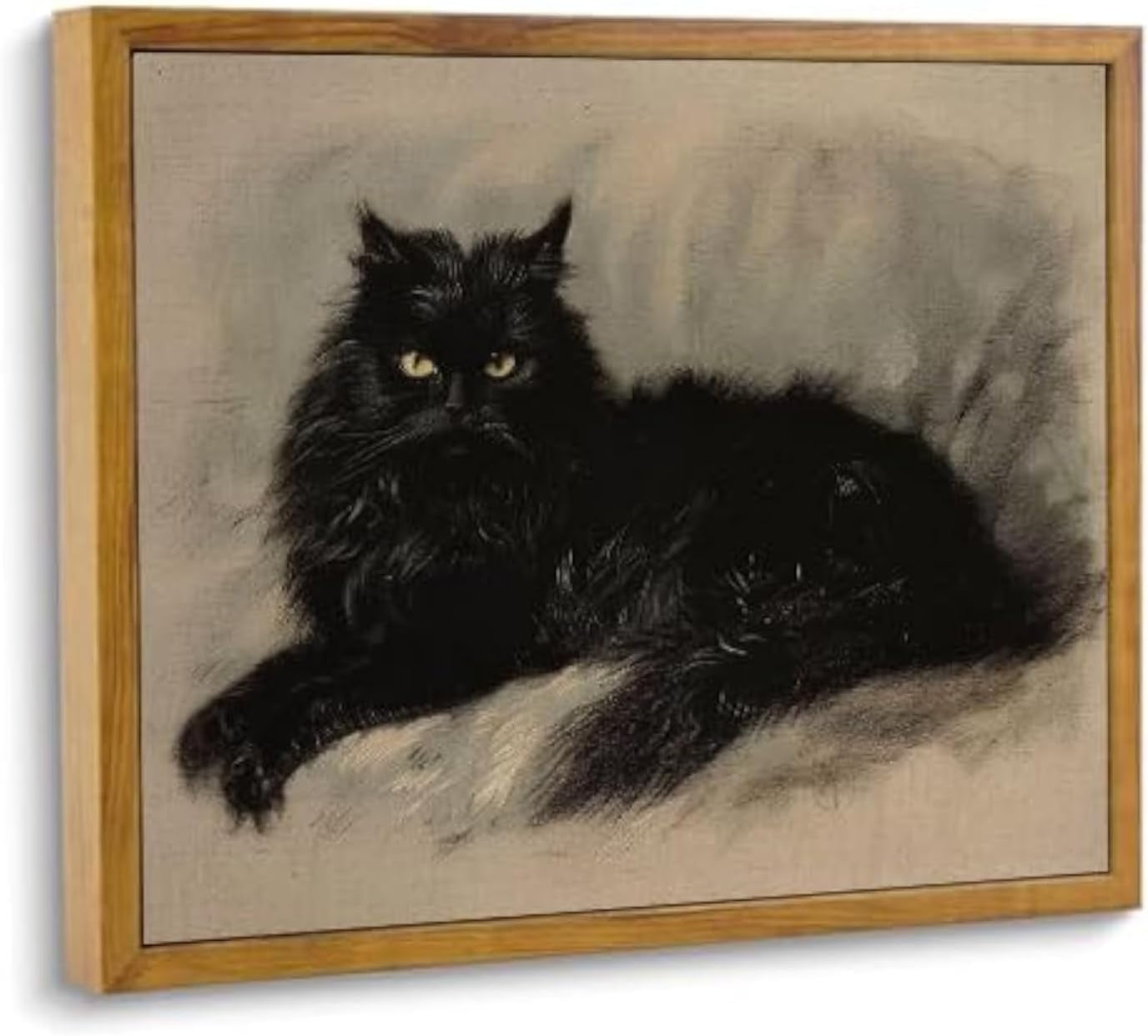 JANS.NO1 ZIO Black Cat JANS.NO1 Oil Painting Wall ,Water Lily Blue Cute ...