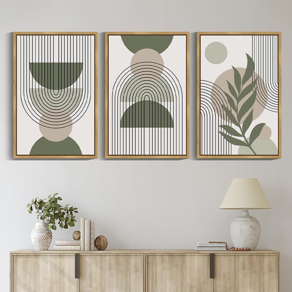 JANS.NO1 in Boho Wall Art Green Sage Decor Wood Modern Bohemian ...