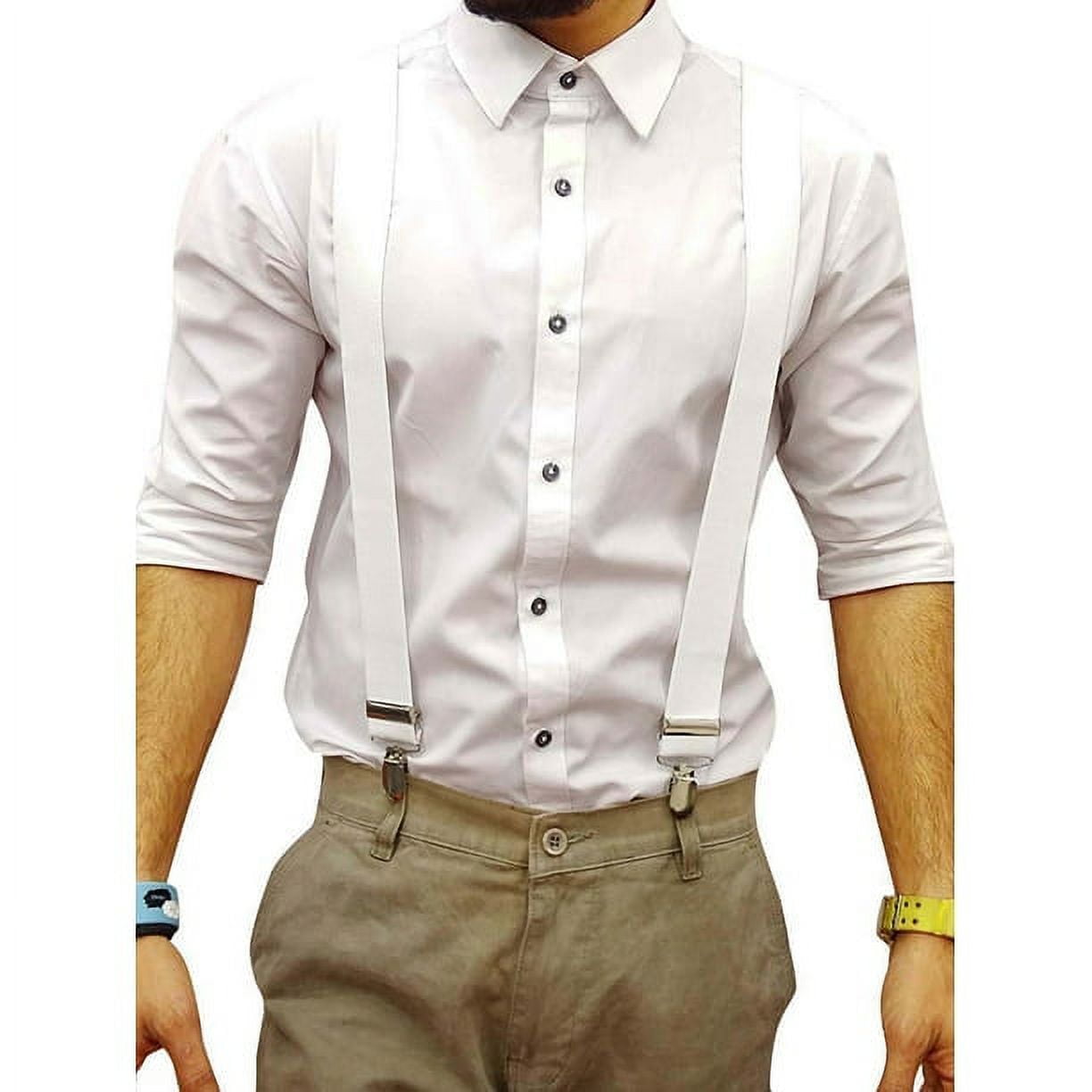 JANSION Suspenders for Men Y Shape Elastic Adjustable Straps Adjustable ...