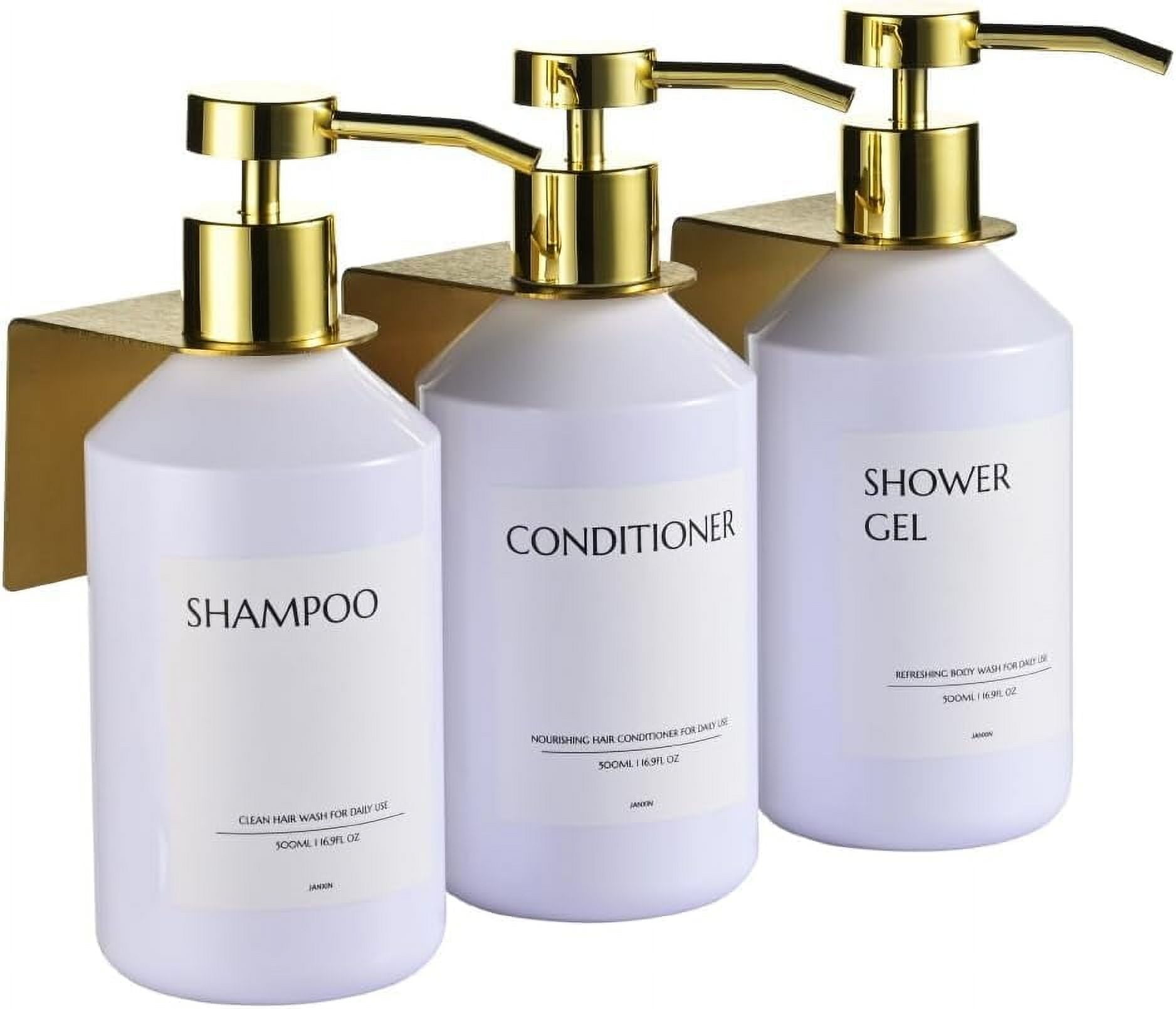 JANXIN Shampoo and Conditioner Dispenser Set of 3 Wall Mount,16.9 fl oz ...