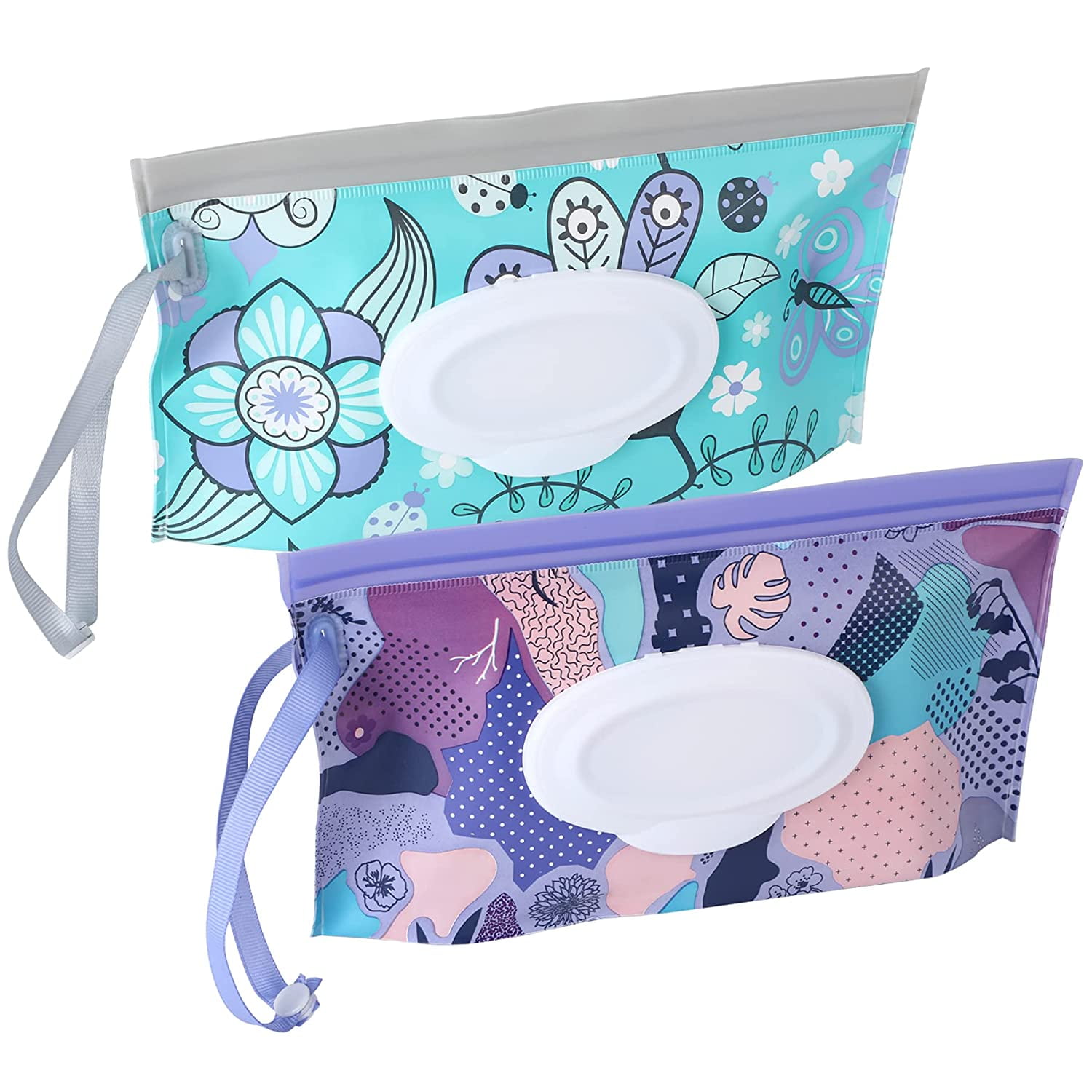 JANYUN 2-Pack Reusable Baby Wipe Dispenser, Portable Travel Wipes Case ...