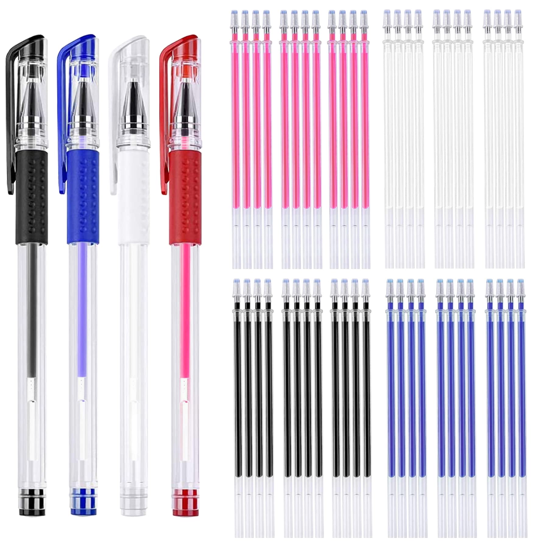 JANYUN 8 Pieces Heat Erasable Pens for Fabric with 52 Refills Fabric ...