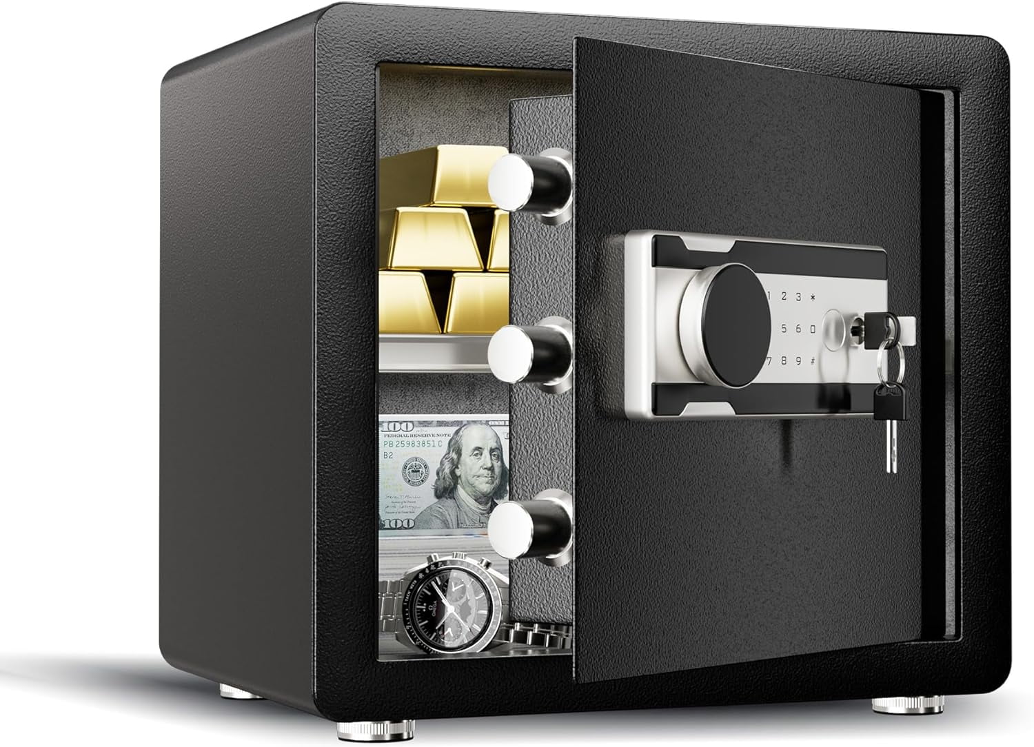 JAORD 1.5 Cubic Safe Box, Steel Security Safe With Lock Box/Electronic ...