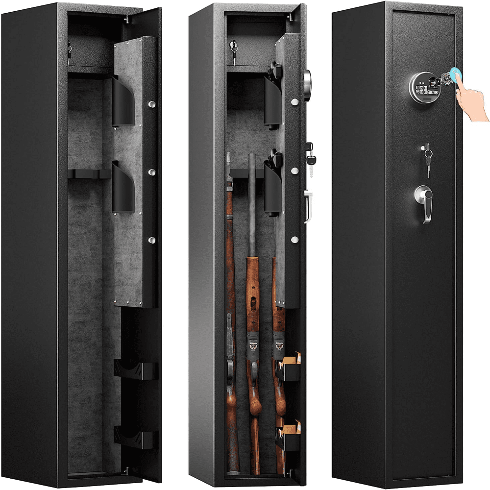 JAORD Gun Safes for Home Rifle and Pistols, Biometric Fingerprint Rifle ...