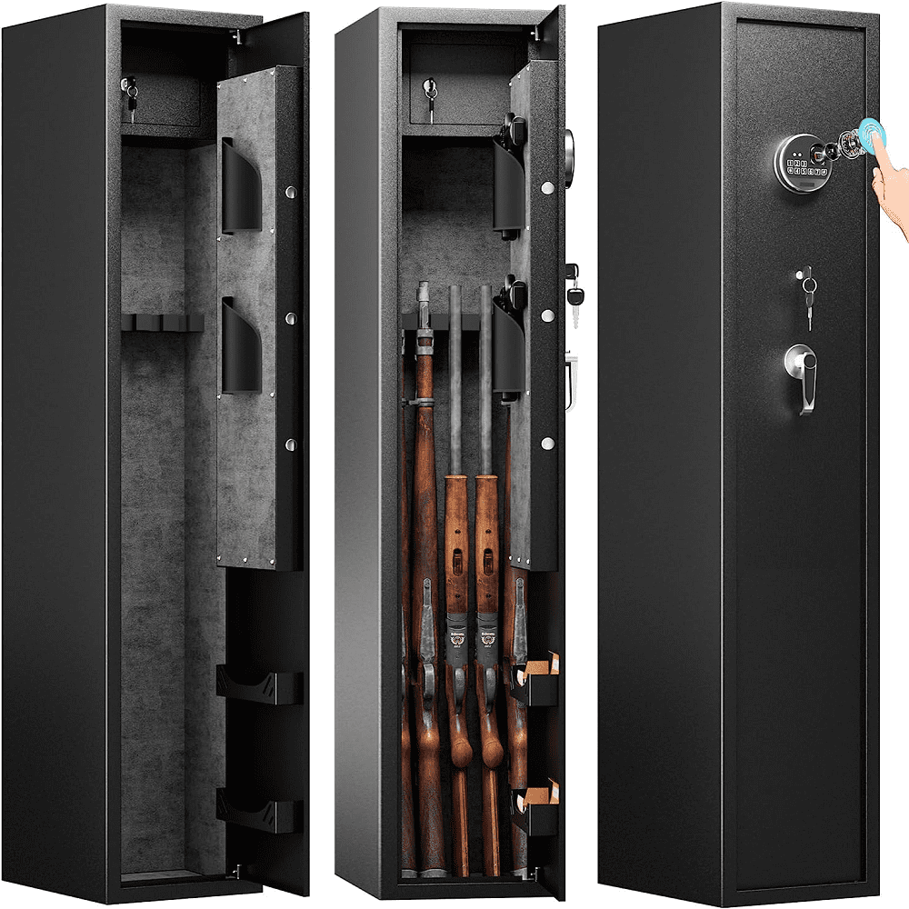 JAORD Gun Safes for Home Rifle and Pistols, Biometric Fingerprint Rifle ...