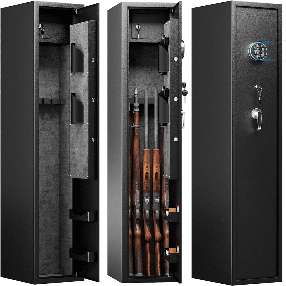 JAORD Gun Safes for Home Rifle and Pistols, Digital Keypad Lock Rifle ...