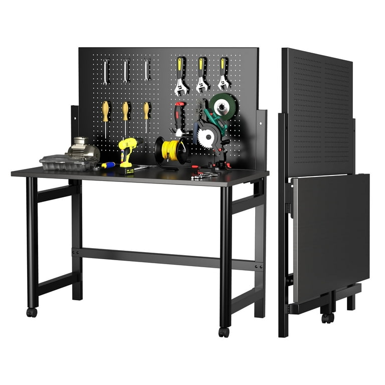 Folding workbench on wheels store