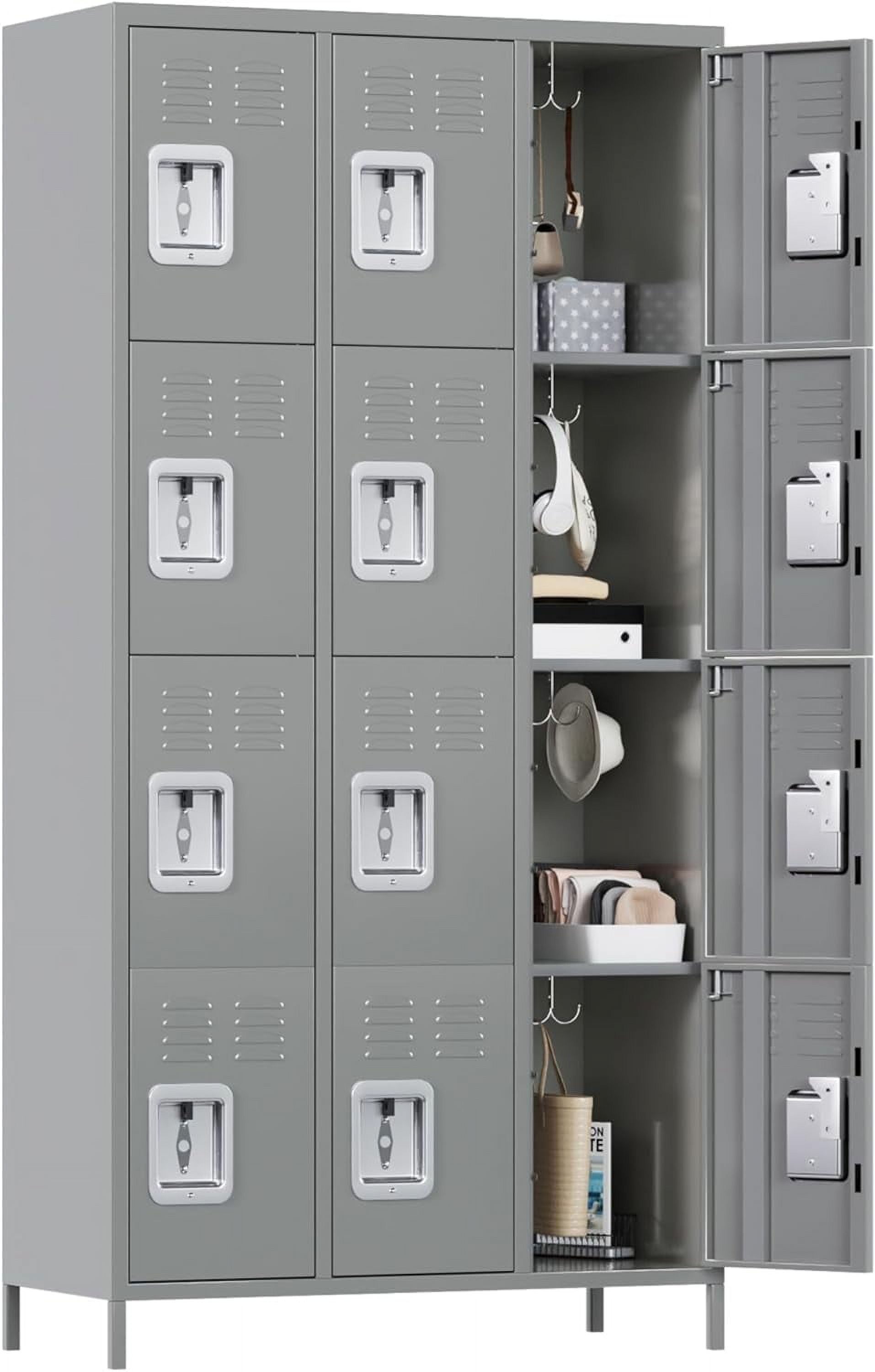 "JAORD 72"" Tall Steel Locker Storage Cabinet for Home, Office, School ...