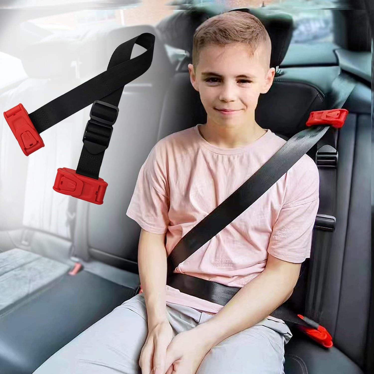 JAPARA Kids Seat Belt Adjuster,Car Seatbelt Adjuster with Clip and Position Belt Strap, Protect ...