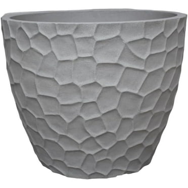 Japi Pottery JVRR45C Japi Pottery - Rustic Round Planter Charcoal 17,7 ...