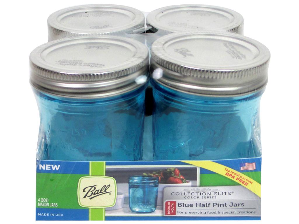 JARDEN HOME BRANDS 1440069022 4Pack 1/2Part Blue Mason Jar - Walmart.com