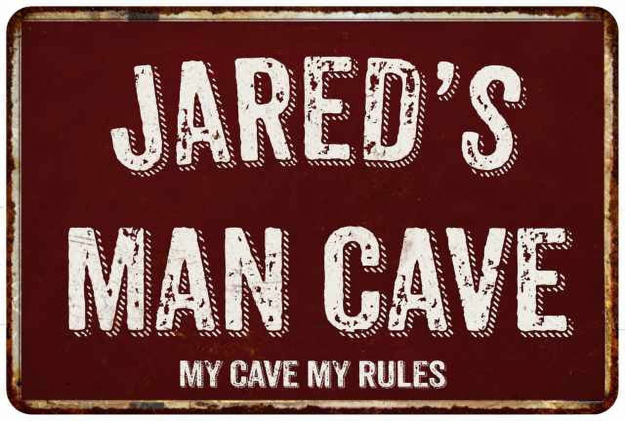 JARED'S Man Cave Red Grunge Sign 16 x 24 Matte Finish Metal Sign ...