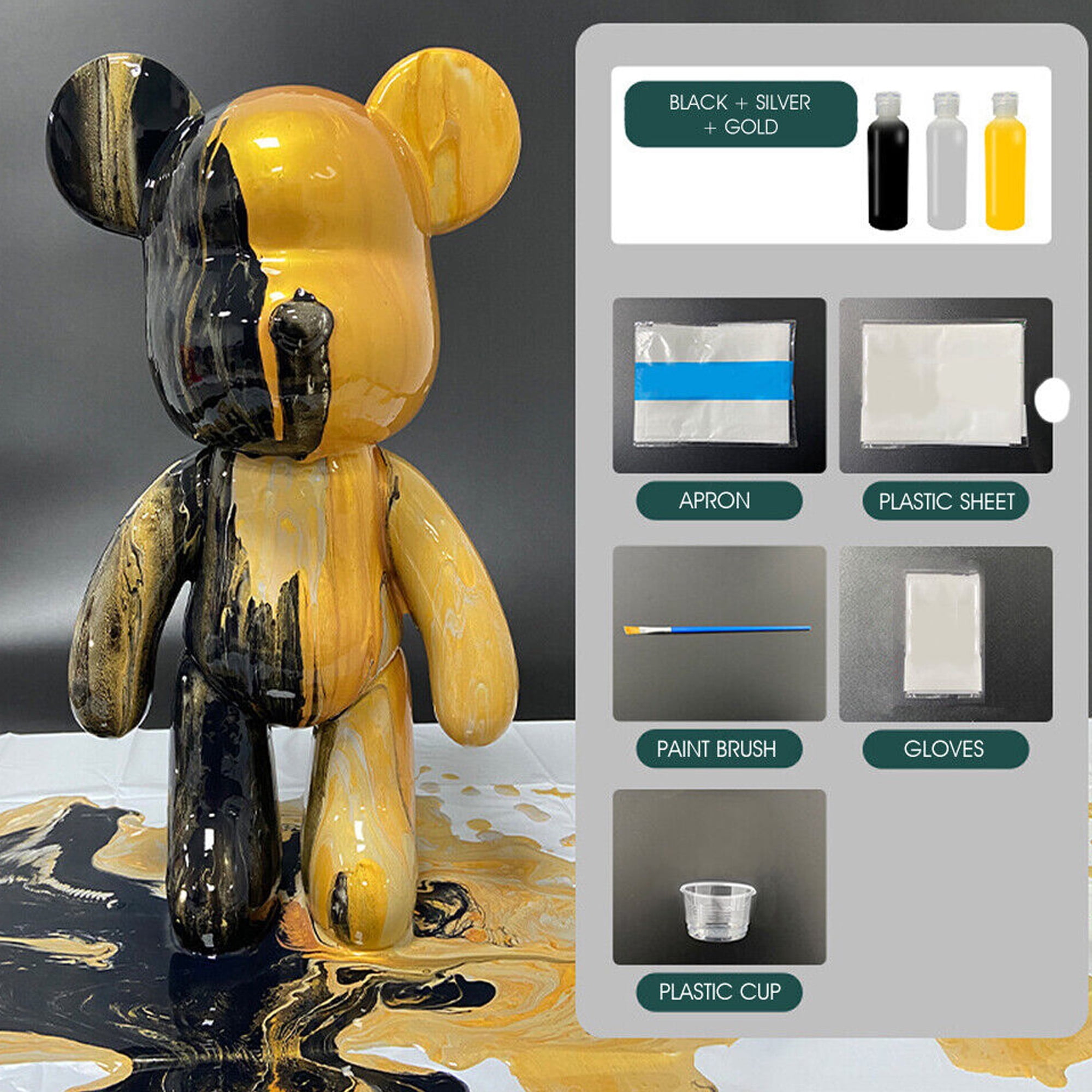 JARENGO Easy DIY Painting Fluid Bear Painting Kit Creative Home ...