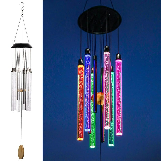 JARENGO Solar Wind Chimes for Outside Waterproof Solar Wind Chime Light ...
