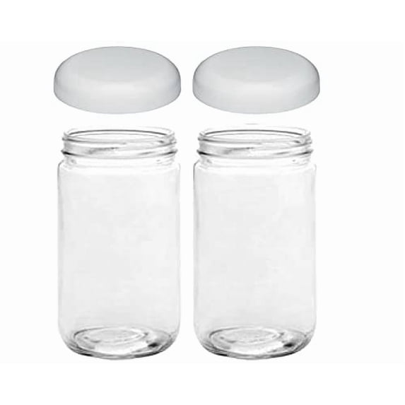 Jarming Collections 32oz Wide Mouth Glass Storage Jars – Extra-Wide ...