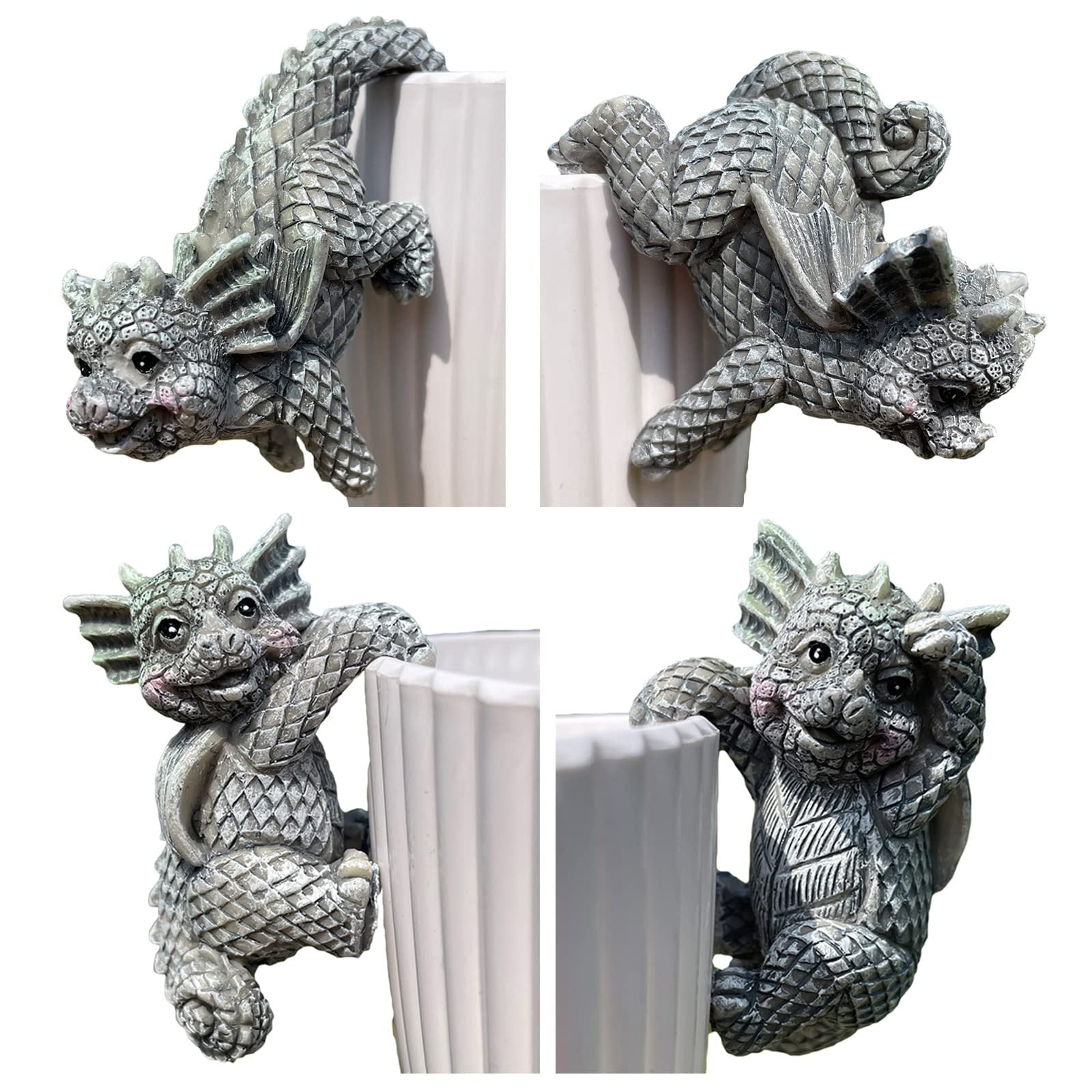 JARPSIRY 4 PCS Cute Baby Dragon Figurines, Hanging Animal Statue for ...