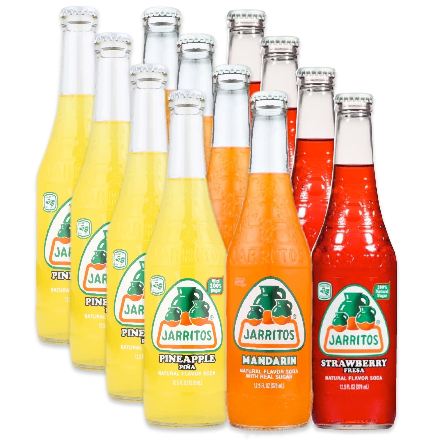 Jarritos Fruit Soda, 12-Glass Bottle Variety Pack, Mandarin, Pineapple ...