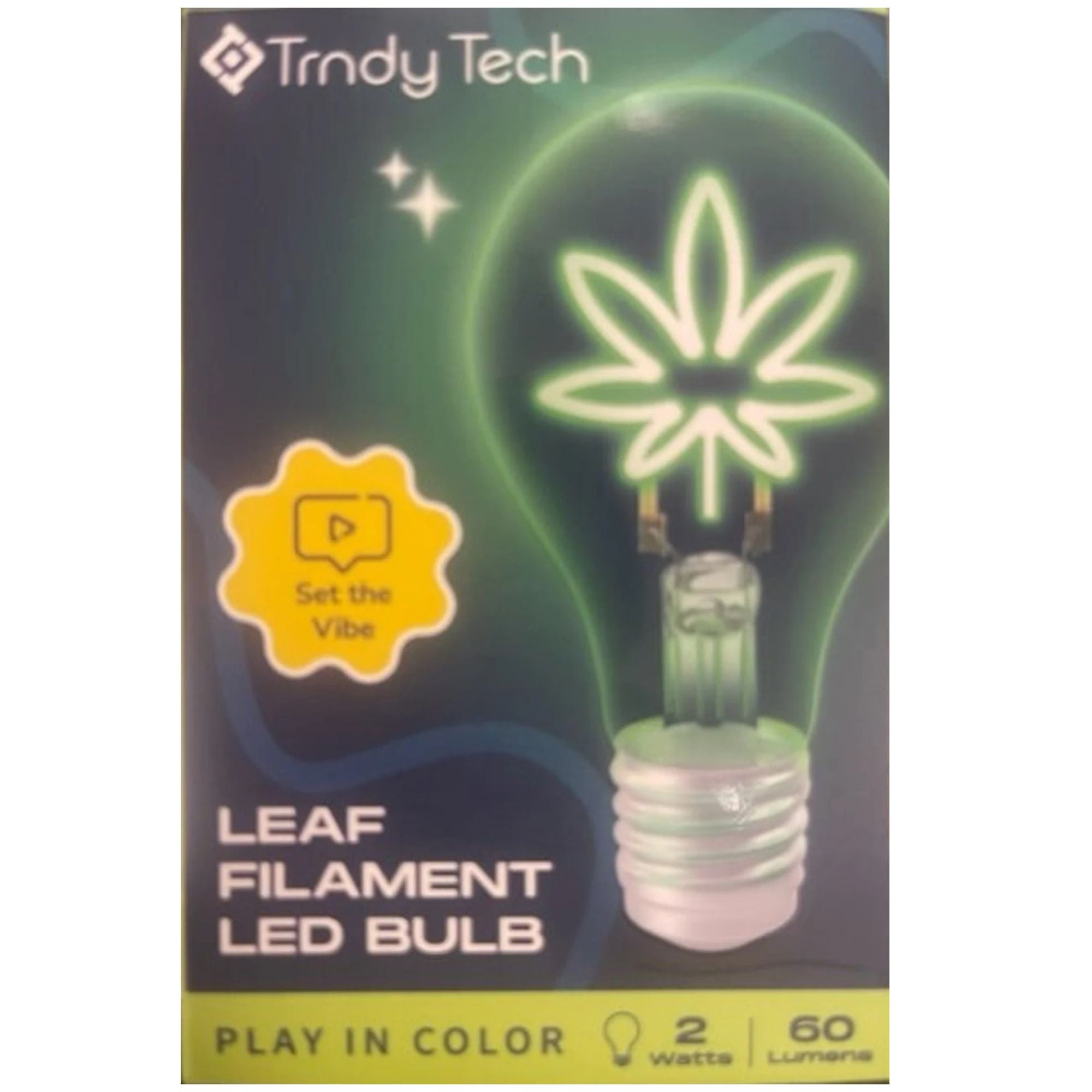 JARV - Green Leaf Shape Illumination Filament LED Bulb, Trndy Tech 2W ...