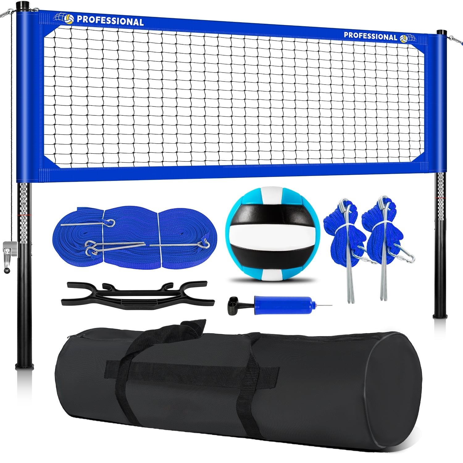 CureCalor Volleyball Net Set for Outdoor, 32*8 ft, Aluminum Adjustable ...
