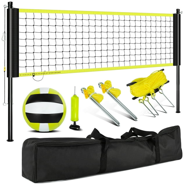 JASCOPRO Volleyball Net Set for Outdoor, 32*8 Feet, Three Height ...