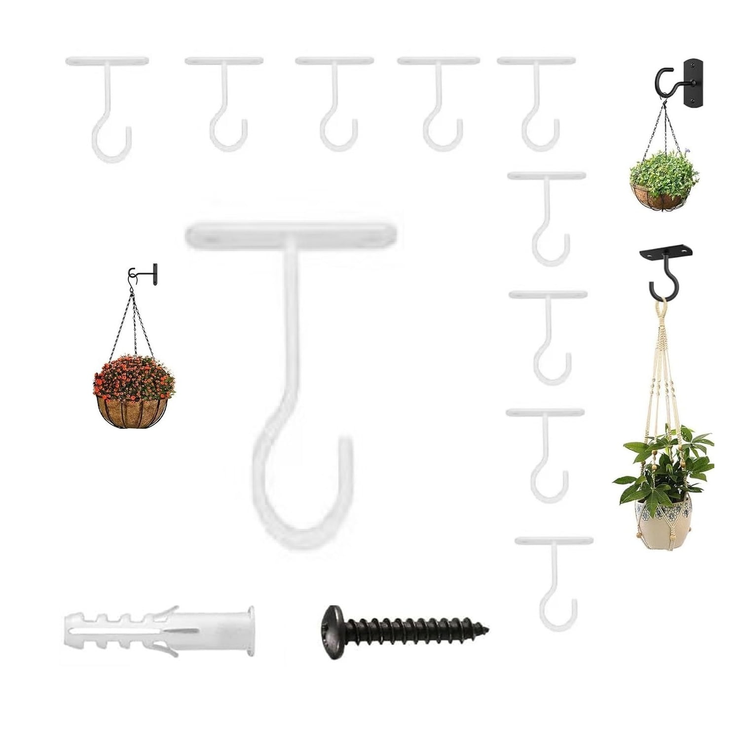 JASGARDE Ceiling Hooks for Hanging Plants 10Pack 2.5in, Wall Plant ...