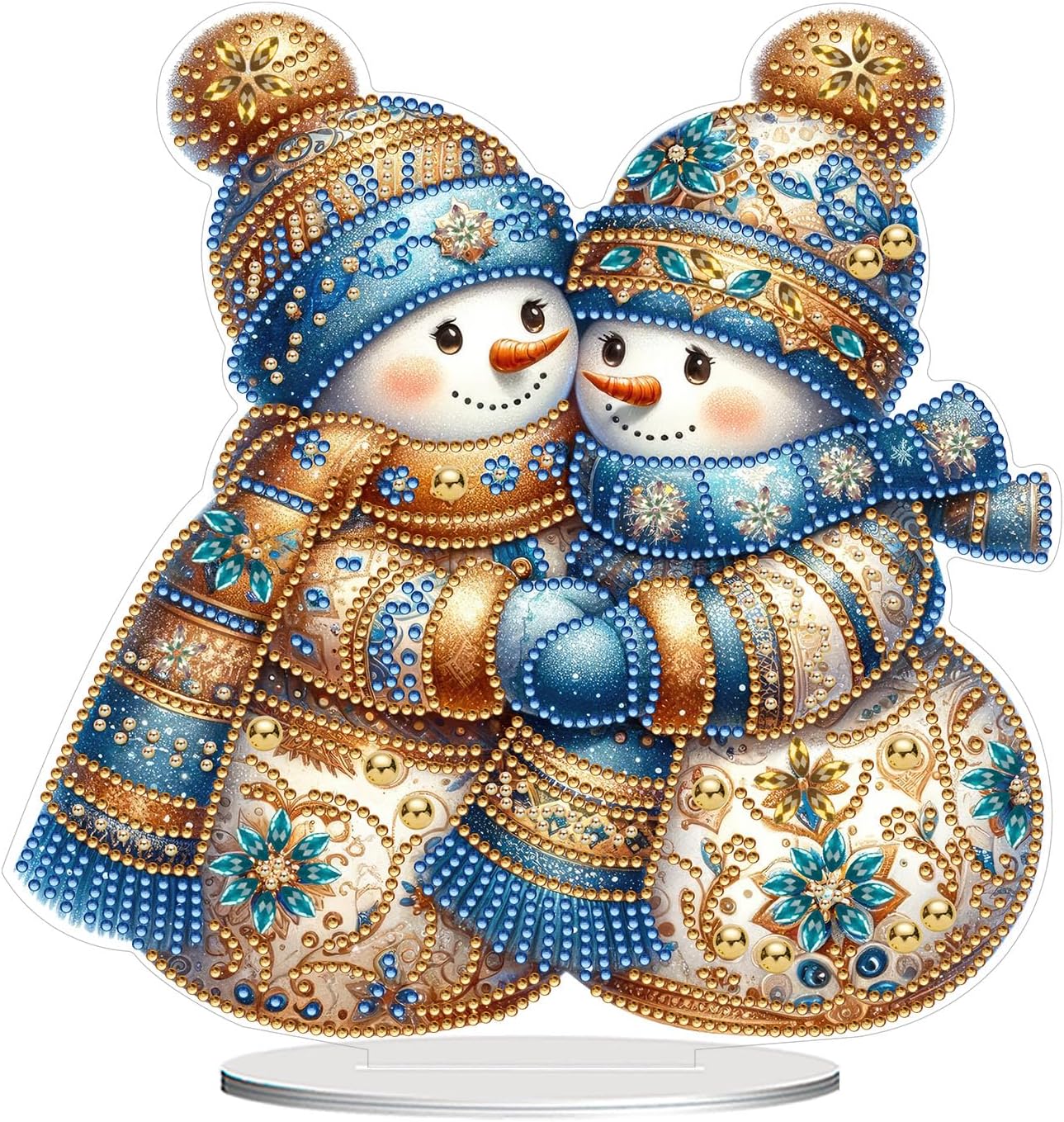 JASGARDE DIY Two Snowmen Diamond Painting Desktop Ornament Kits, Double ...