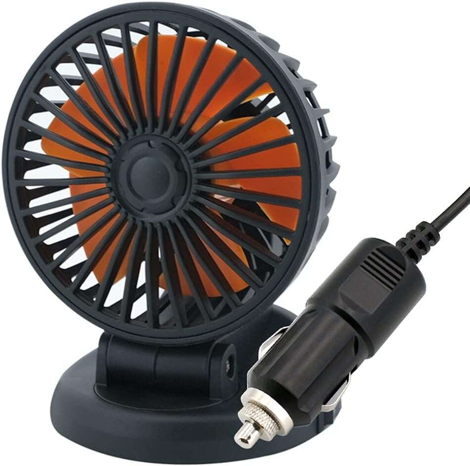 JASGARDE Mini Table Fan,24V Cigarette Lighter Car Cooling Fan Quiet ...