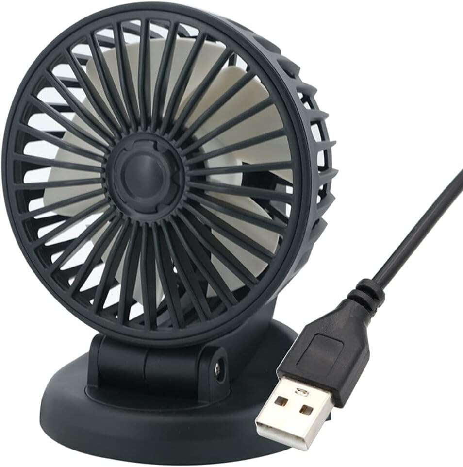 JASGARDE Mini Table Fan,5V USB Port Car Cooling Fan Quiet Speed Fan ...