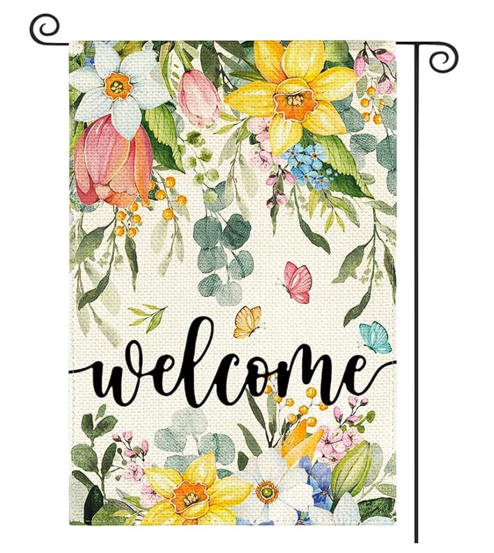 JASGARDE Spring Flowers House Flag 12 x 18 Inch Double Sided, Seasonal ...