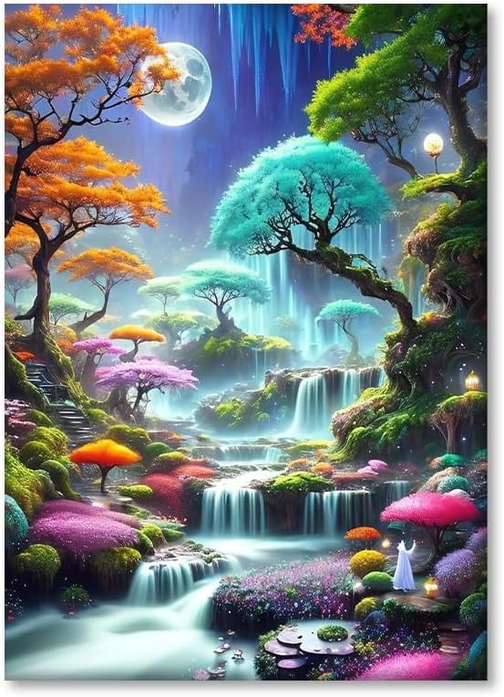 JASGARDE Waterfall Landscape Diamond Art Painting Kits for Adults ...