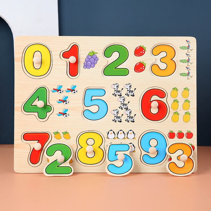 JASGARDE Wooden Peg Puzzle for Toddlers 1 2 3 4 Years Old, Montessori ...