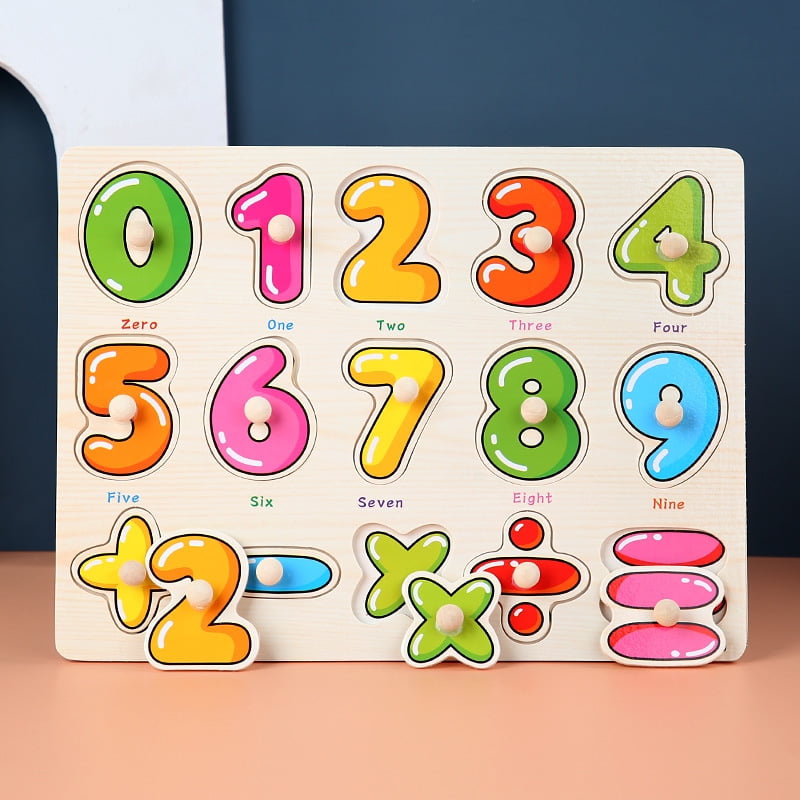 JASGARDE Wooden Peg Puzzle for Toddlers 1 2 3 4 Years Old, Montessori ...